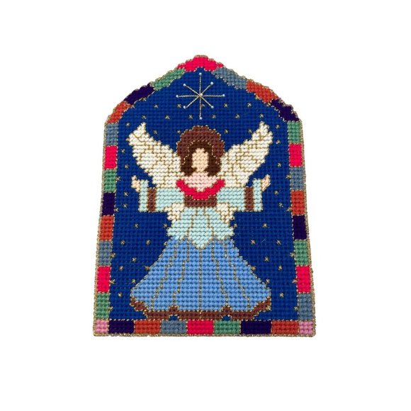 Handmade | Holiday | Needlepoint Angel On High Wall Hanging Christmas ...